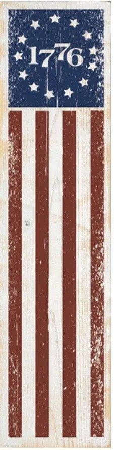American Flag 1776 Porch Sign - 9"x36" | Patriotic Farmhouse Sign ...