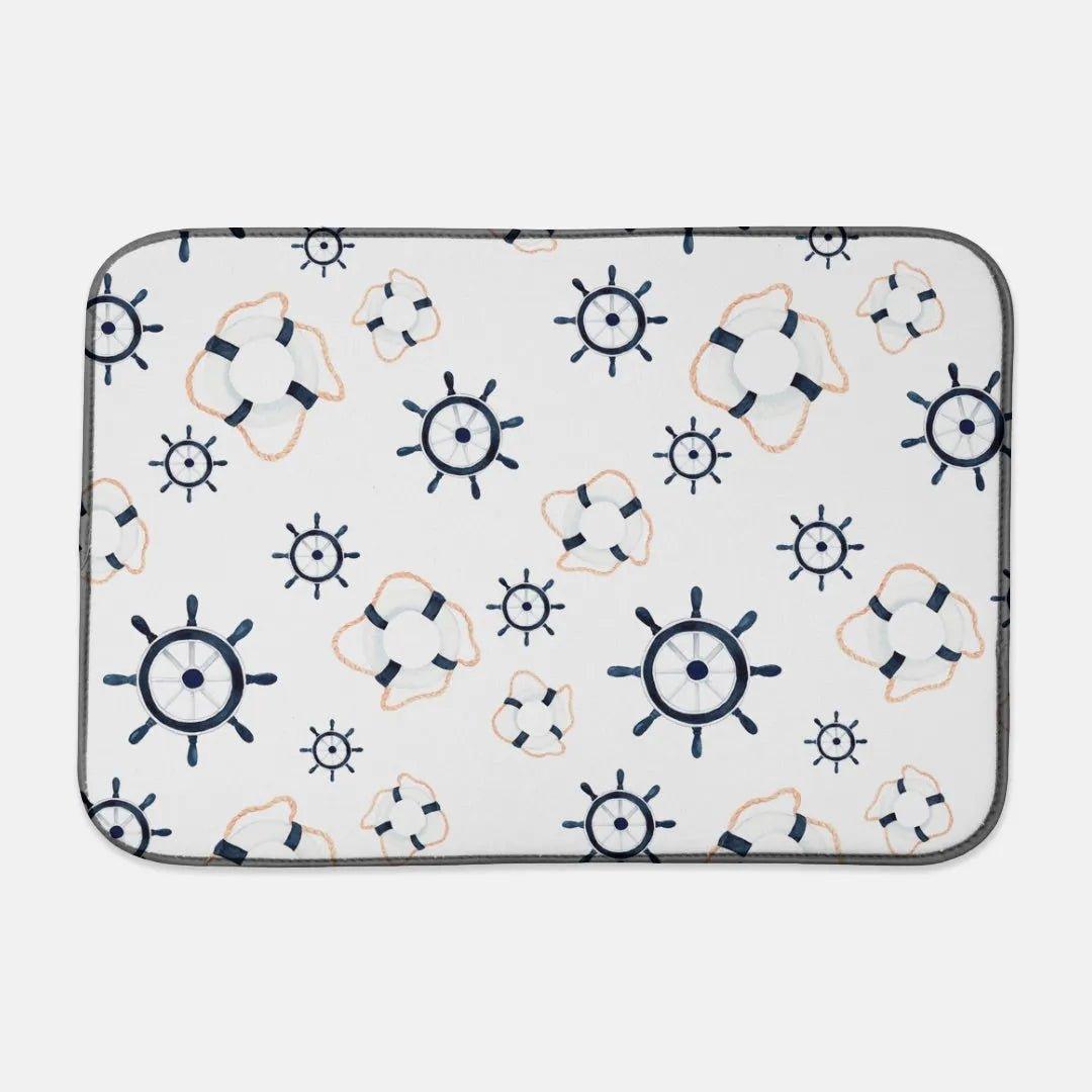 Ship Helm Dish Mat | Nautical Dish Mat | Summer Kitchen Decor – Festive ...